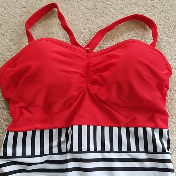 Modcloth | Swim | Haute In The Hamptons Pc Swimsuit Red Black White ...